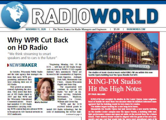 Inside the Nov. 11, 2020 Issue of Radio World - Radio World