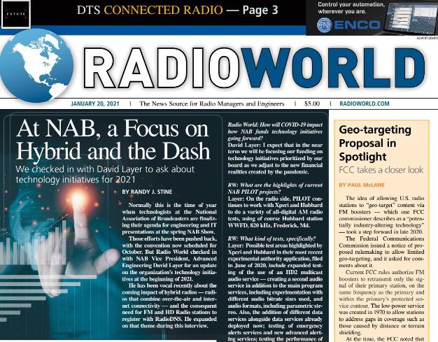 Inside the Jan. 20, 2021 Issue of Radio World - Radio World