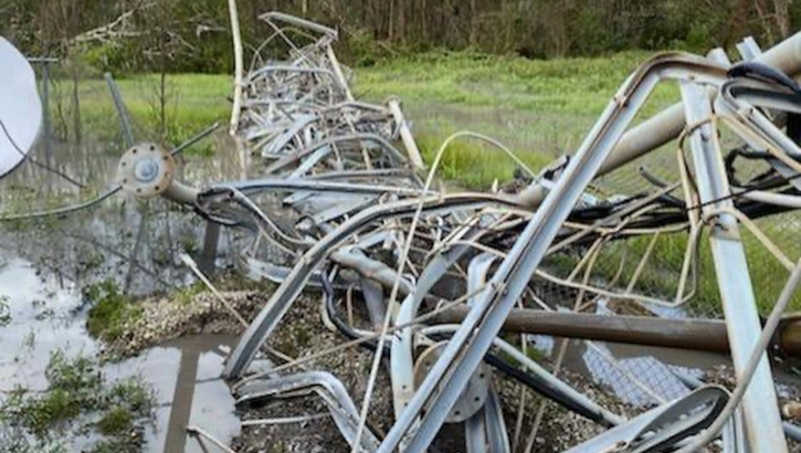 Big Louisiana Radio Tower Comes Down in Ida - Radio World