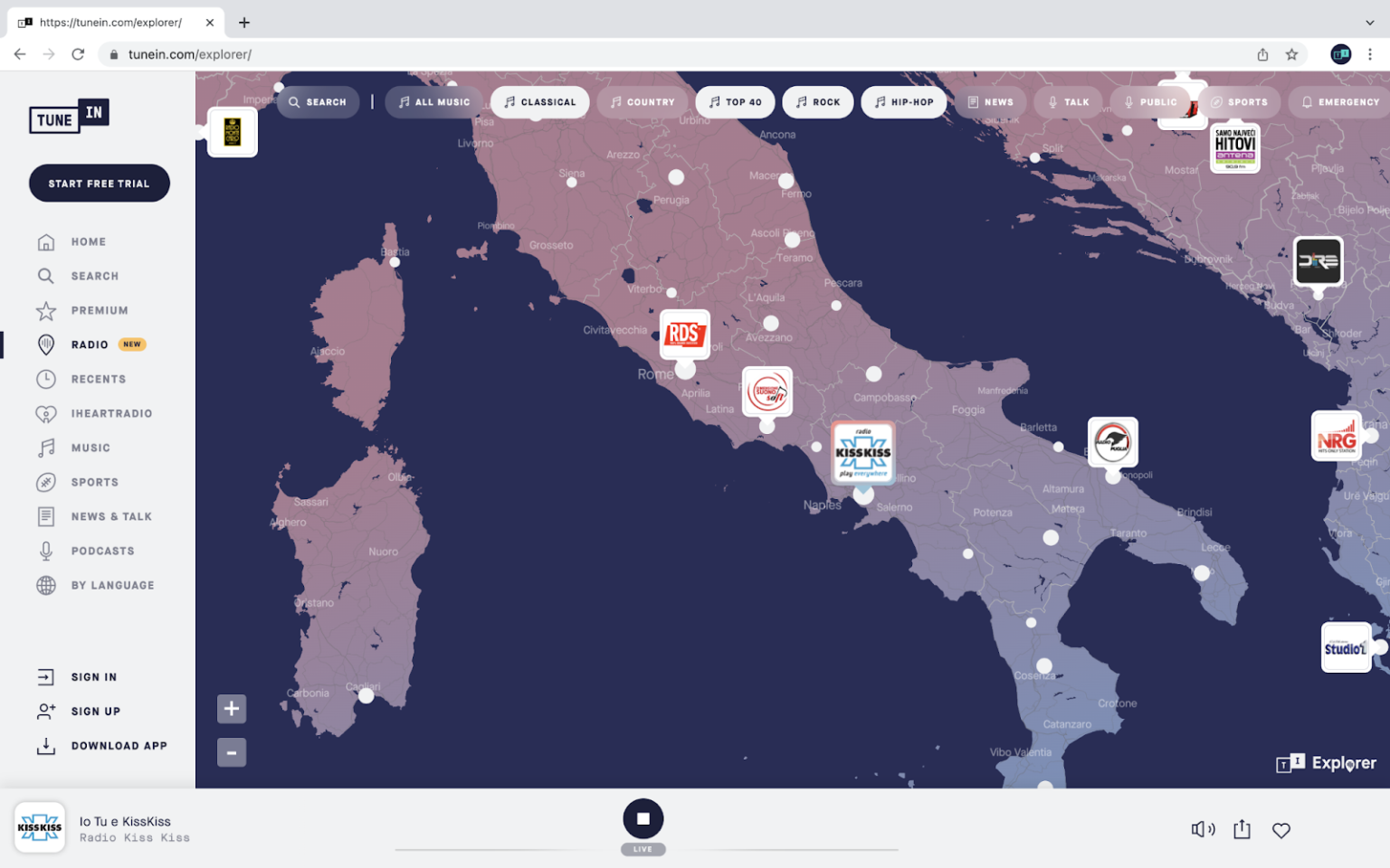 TuneIn Offers Clickable World Map That Accesses Radio Stations - Radio World